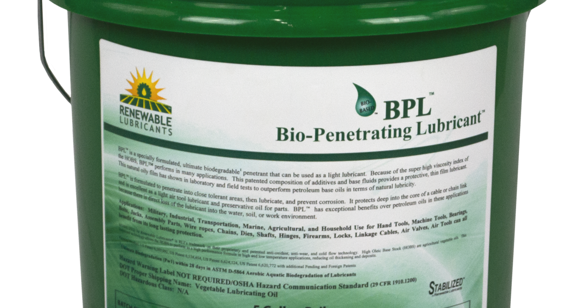 Renewable Lubricants | Bio-Penetrating Lubricant