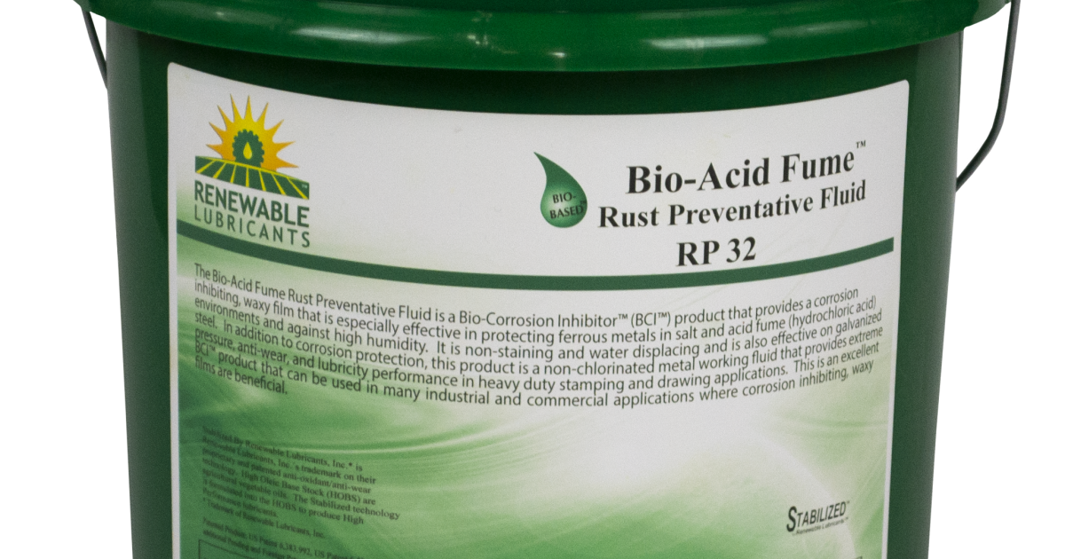 Renewable Lubricants | Bio-Acid Fume 32 Rust Preventative Fluid
