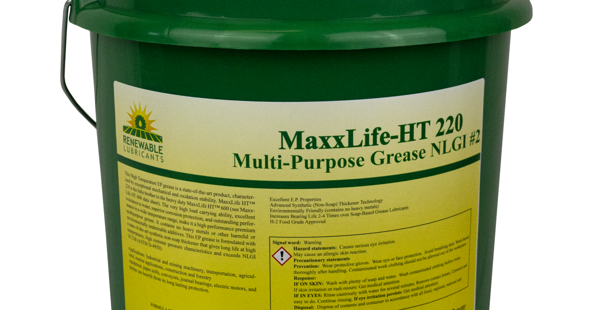 Renewable Lubricants | MaxxLife HT 220 HT Multipurpose Grease NLGI #2